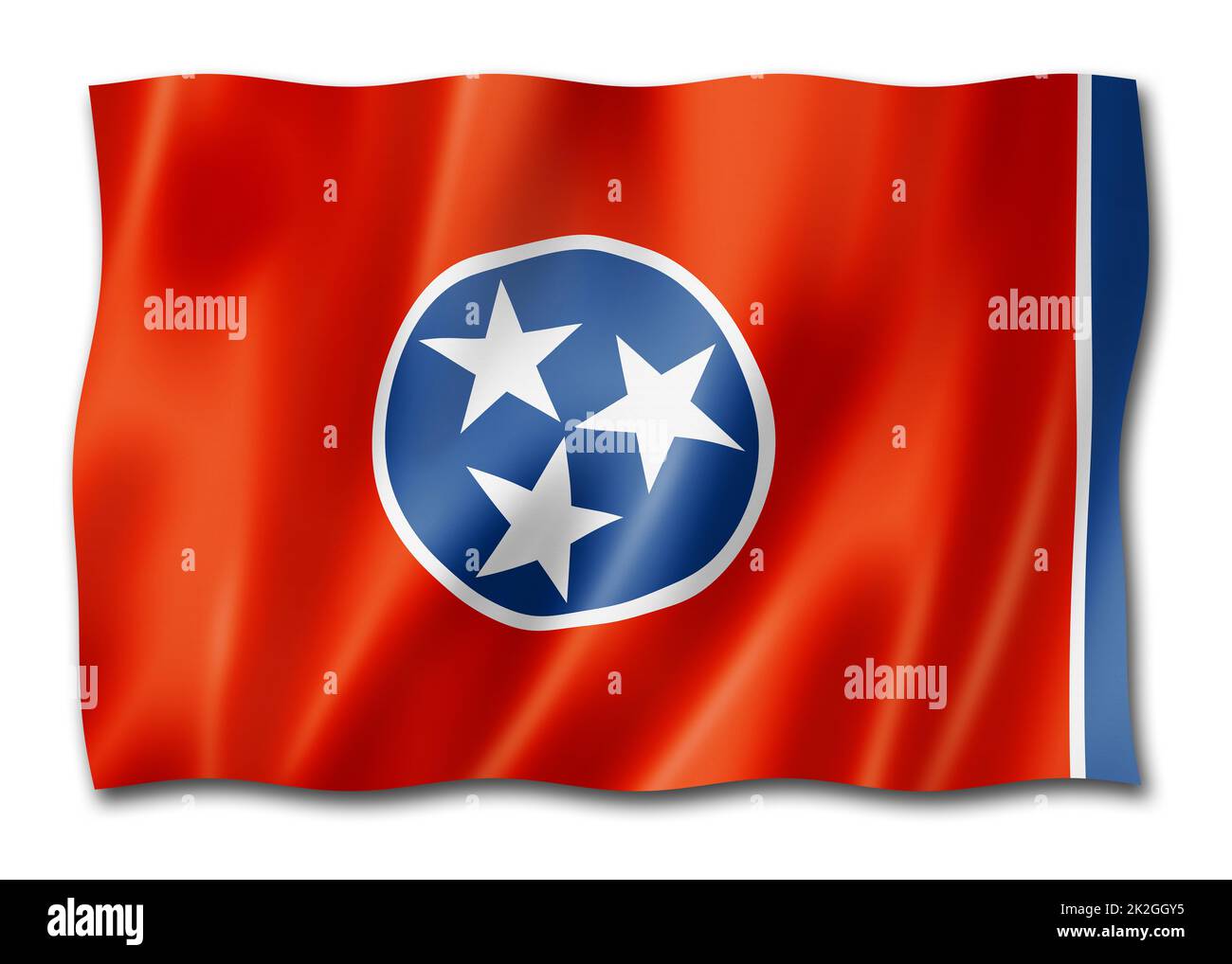 Tennessee flag, united states waving banner collection. 3D illustration ...