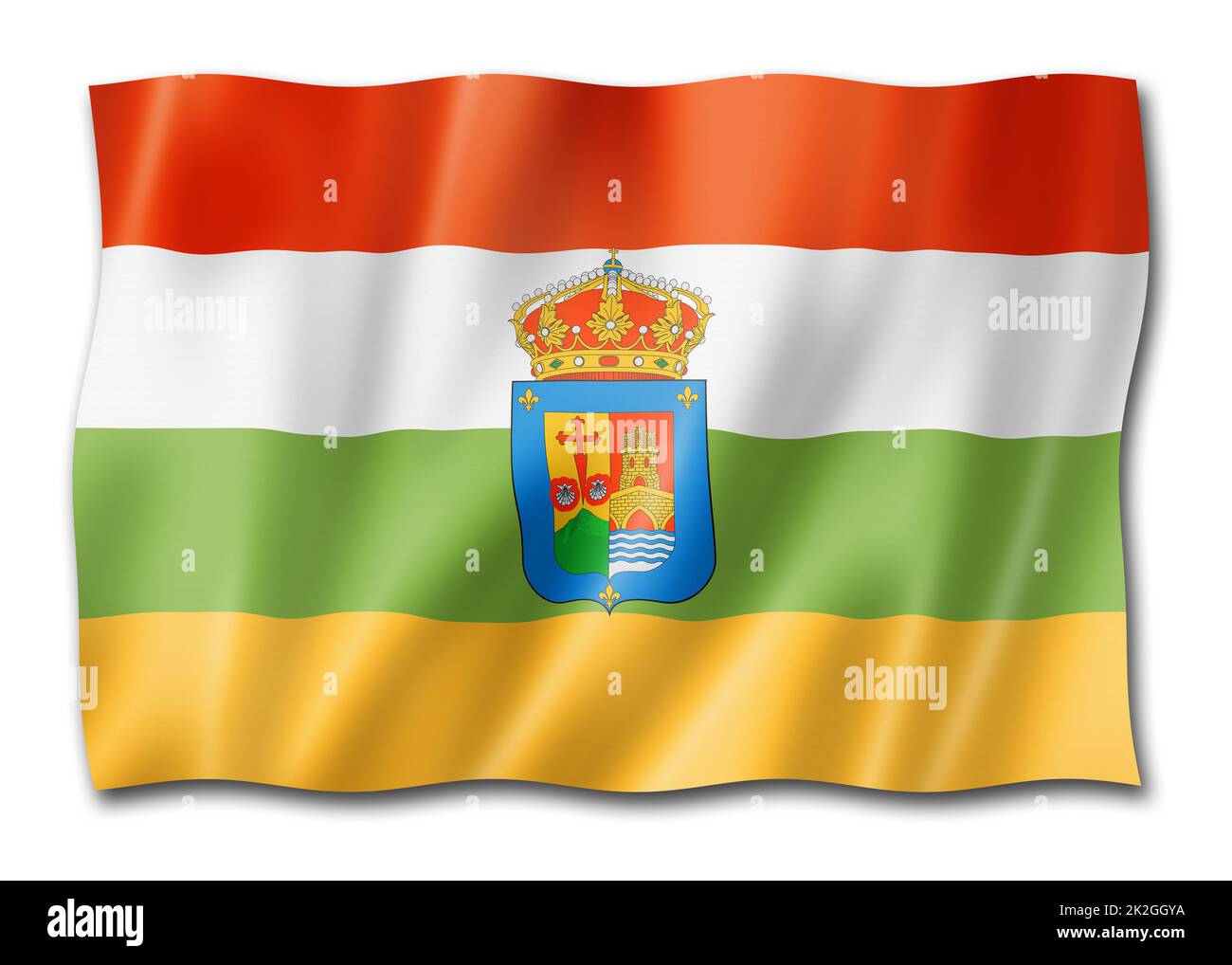 La Rioja province flag, Spain waving banner collection. 3D illustration ...