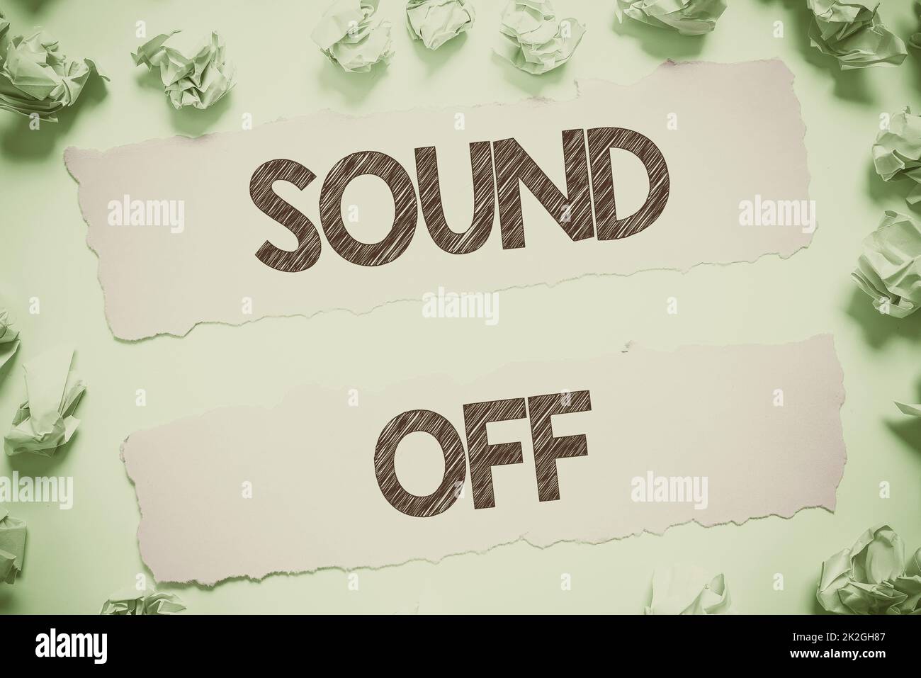 Text caption presenting Sound Off. Word for To not hear any kind of ...