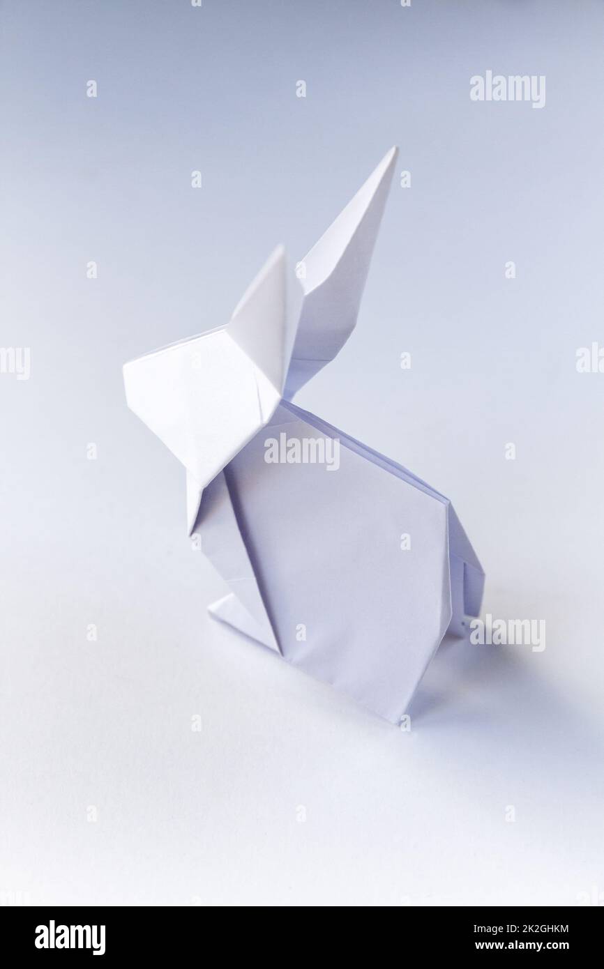 Paper rabbit origami isolated on a blank white background Stock Photo ...