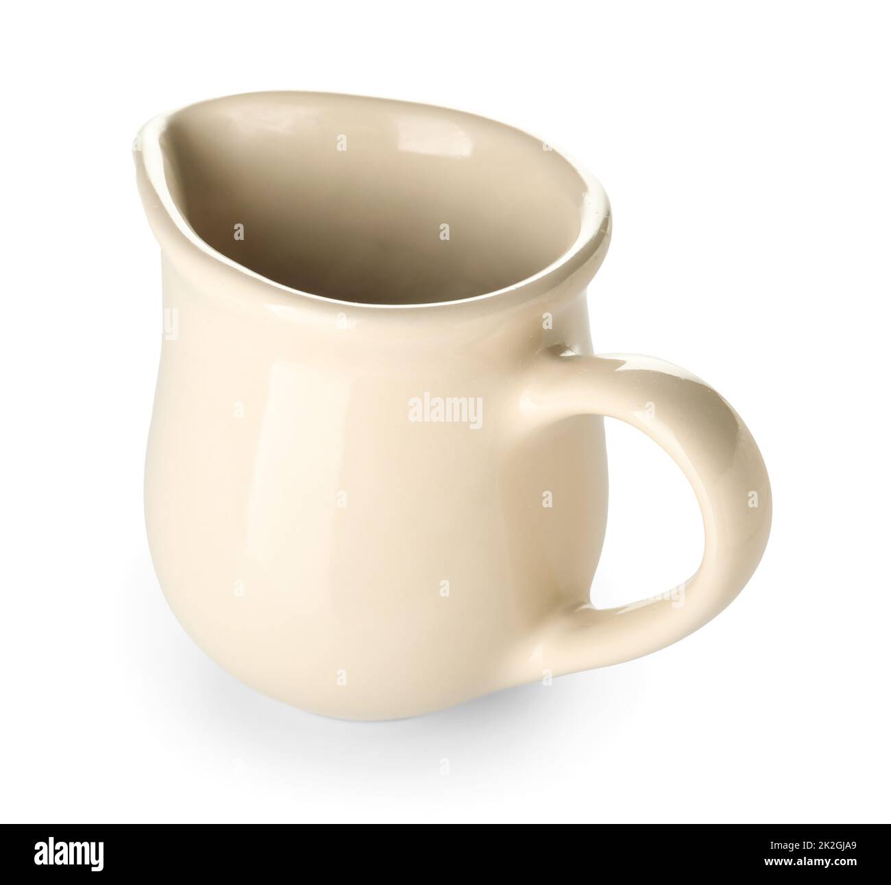 Stylish ceramic milk jug isolated on white background Stock Photo - Alamy