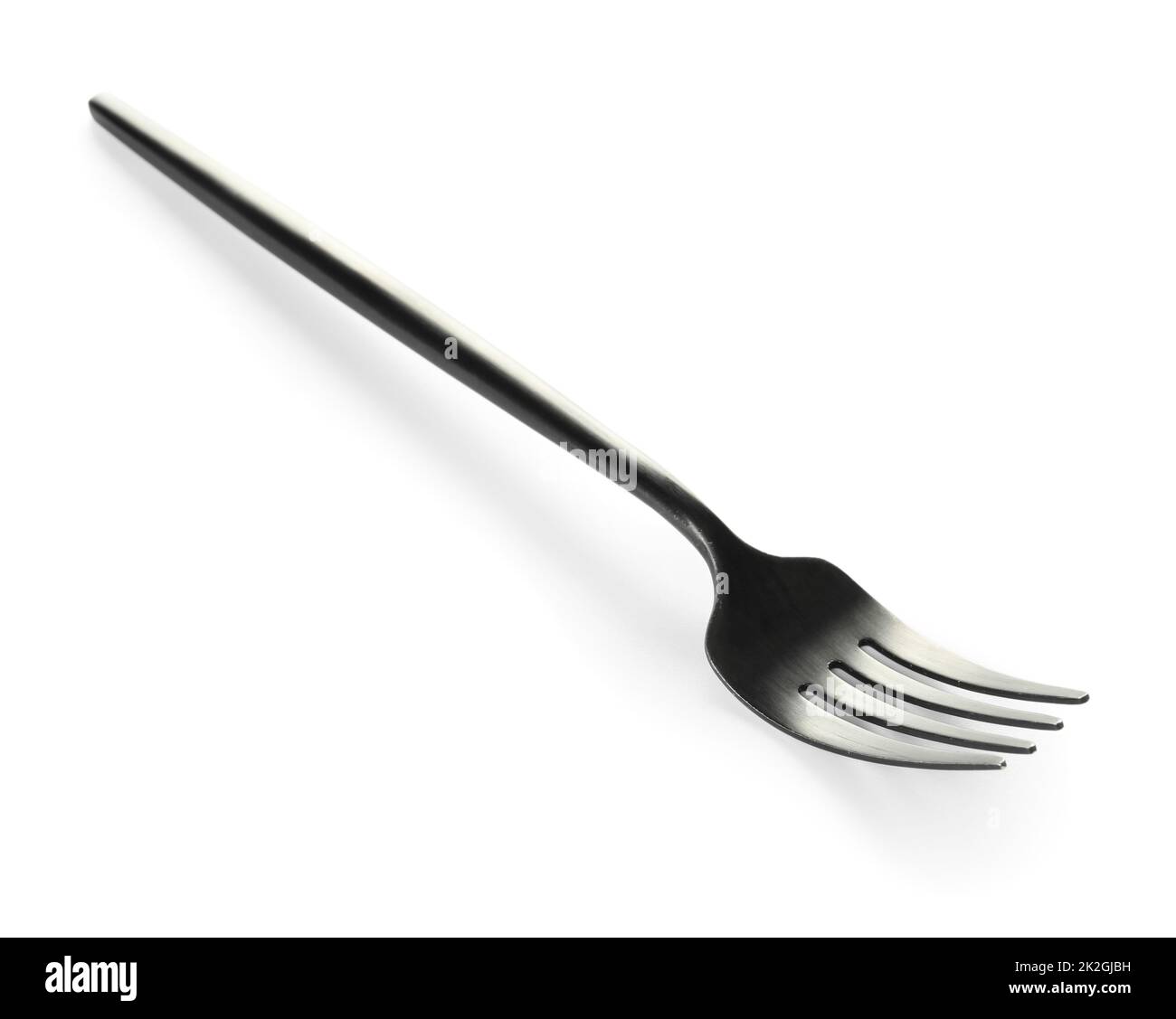 Stylish black fork isolated on white background Stock Photo - Alamy