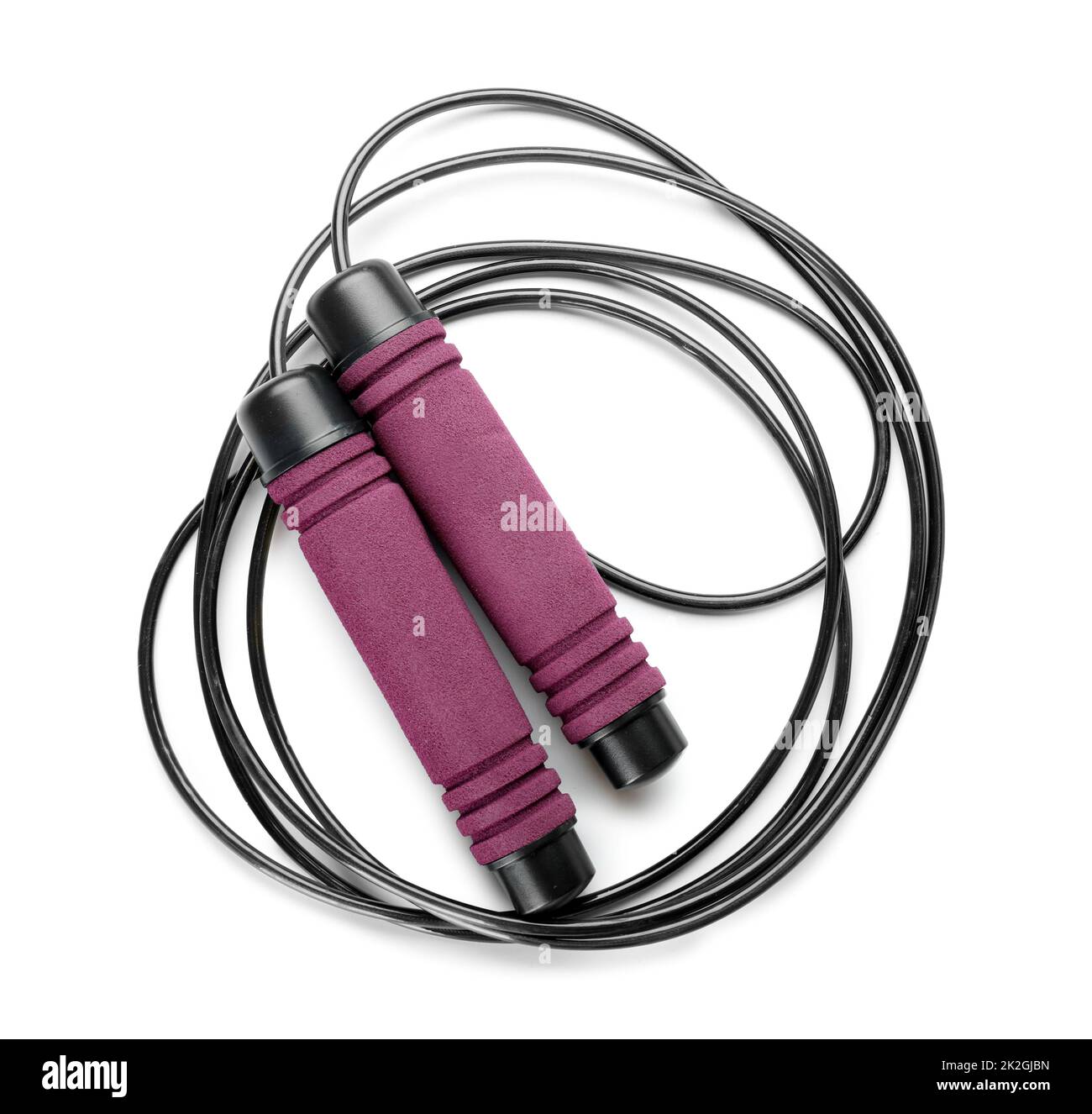 Stylish jumping rope on white background Stock Photo - Alamy