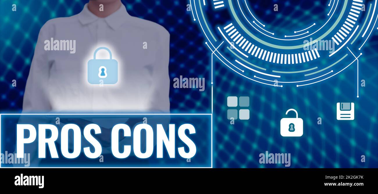 Inspiration showing sign Pros Cons. Conceptual photo The favorable and ...