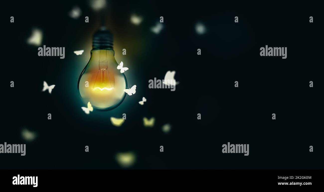 Flying On Light Stock Photo - Alamy