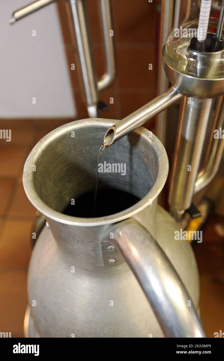 alcohol distillery, alcohol production Stock Photo - Alamy