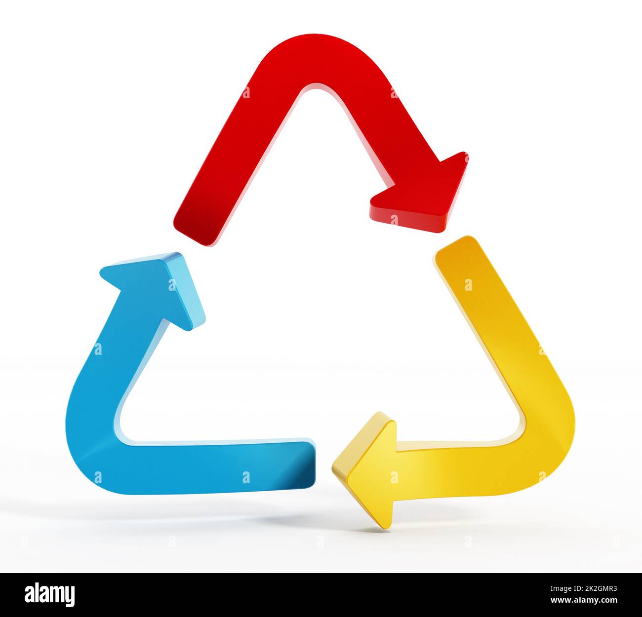 Colored arrow signs forming recycle symbol Stock Photo - Alamy