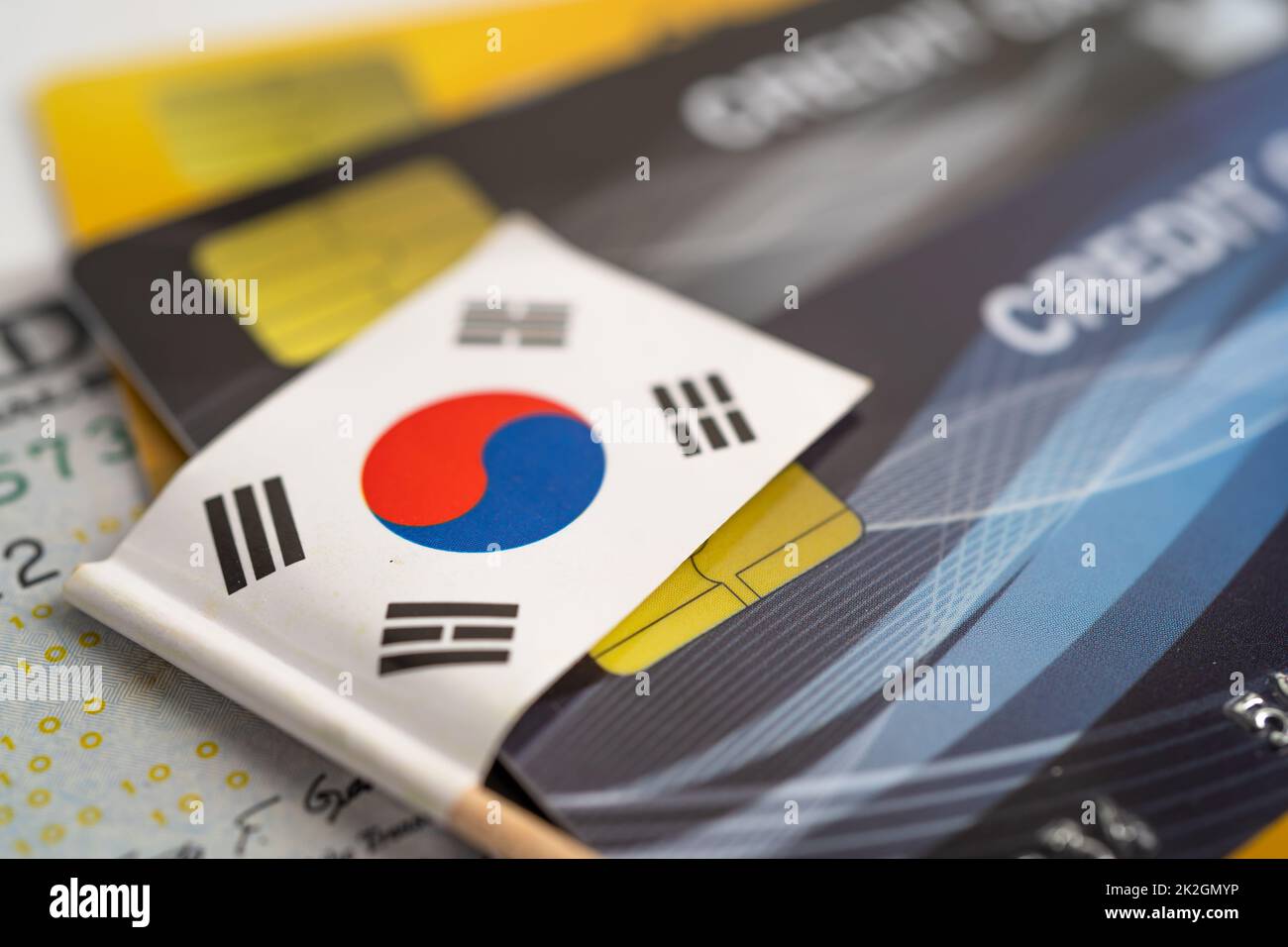 Korea flag on credit card. Finance development, Banking Account ...