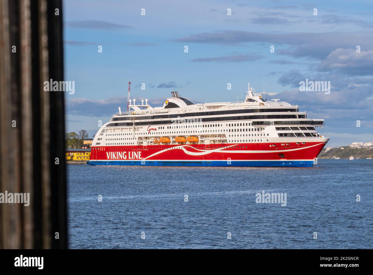 Stockholm, Sweden - May 13, 2022: View on the big cruising ship Viking ...
