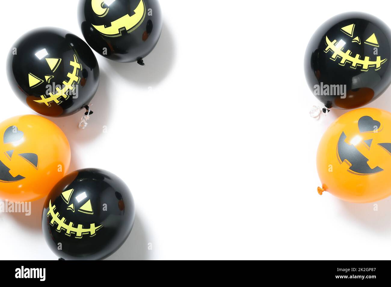 Funny Balloons for Halloween party on white background Stock Photo - Alamy