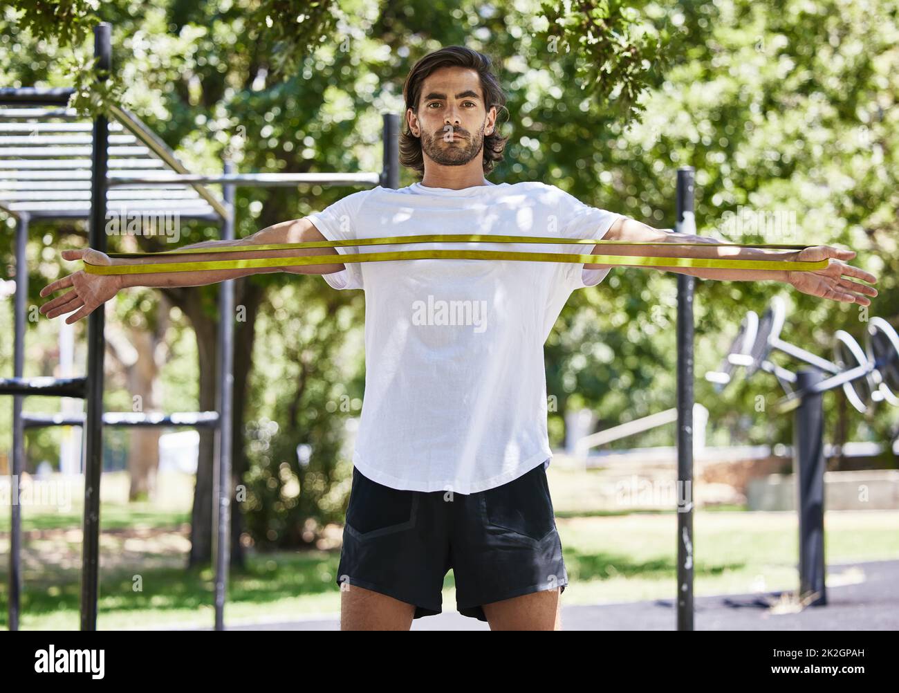 Resistance band man exercise hi-res stock photography and images - Alamy