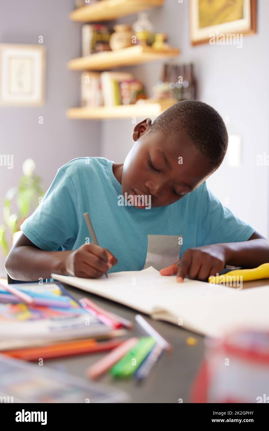 School child colouring in hi-res stock photography and images - Alamy