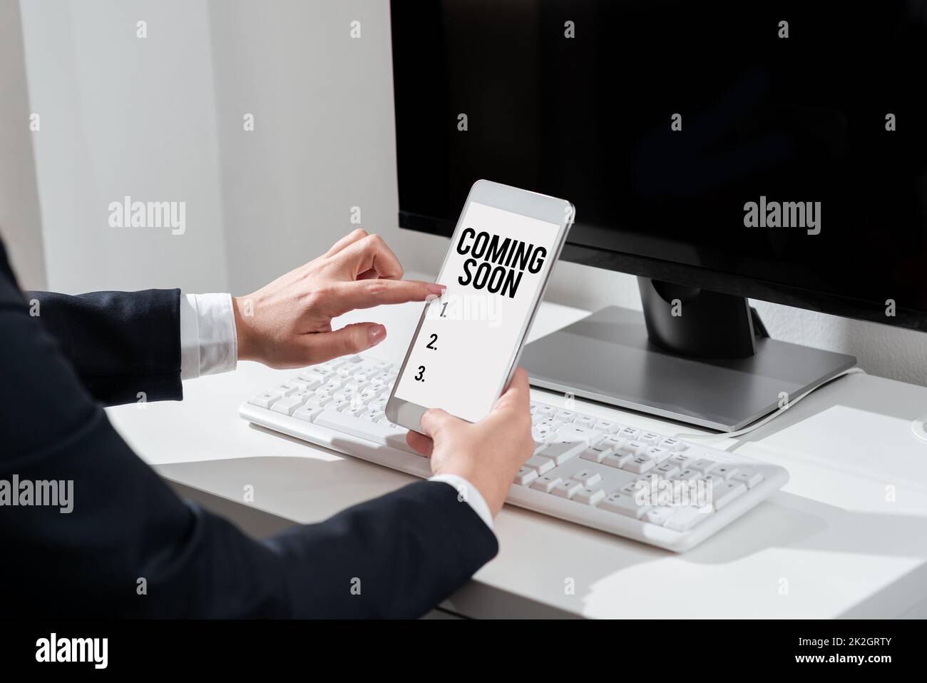 Writing displaying text Coming Soon. Business idea something is going ...