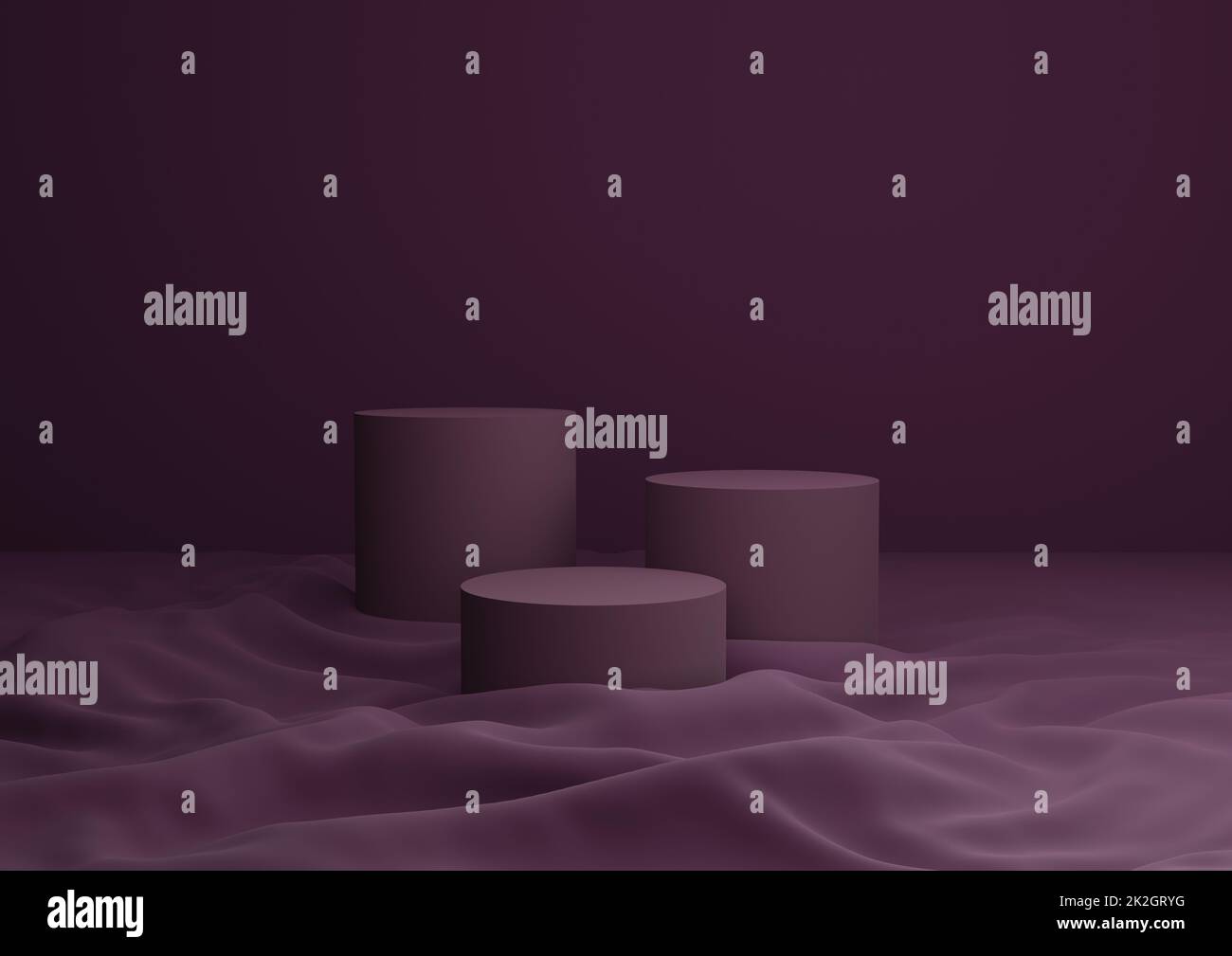 Dark Purple Composition of Three Podiums or Stands for Product Display ...