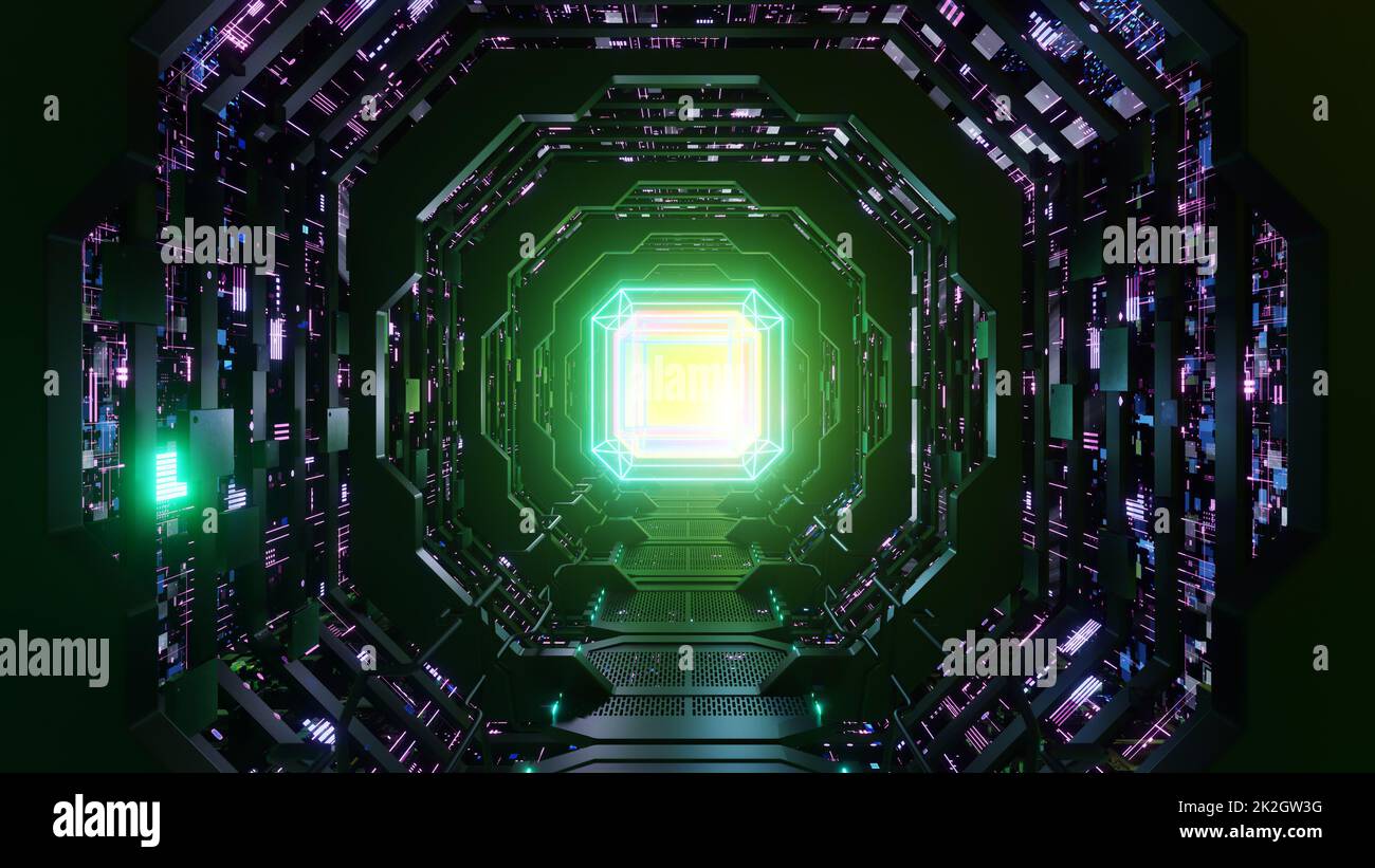 Digital network connection tunnel background hi-res stock photography ...