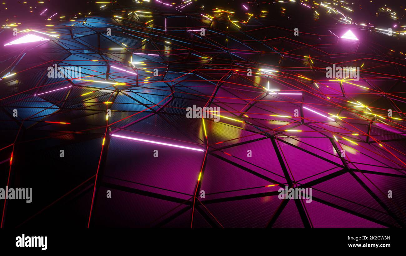 Neon Triangle Light Stock Photo - Alamy