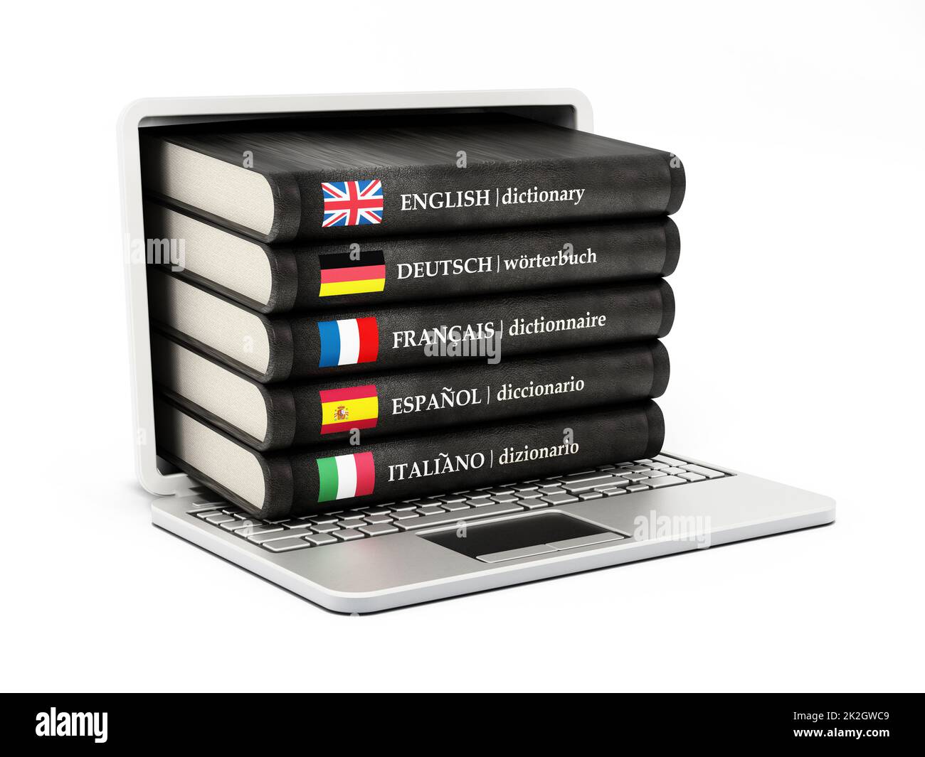 Dictionaries inside laptop computer screen Stock Photo - Alamy