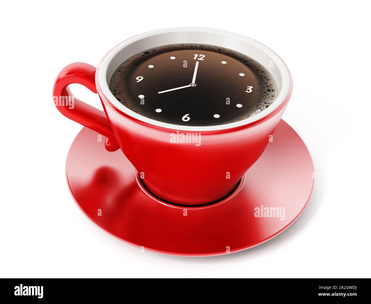 Clock on coffe cup Stock Photo - Alamy