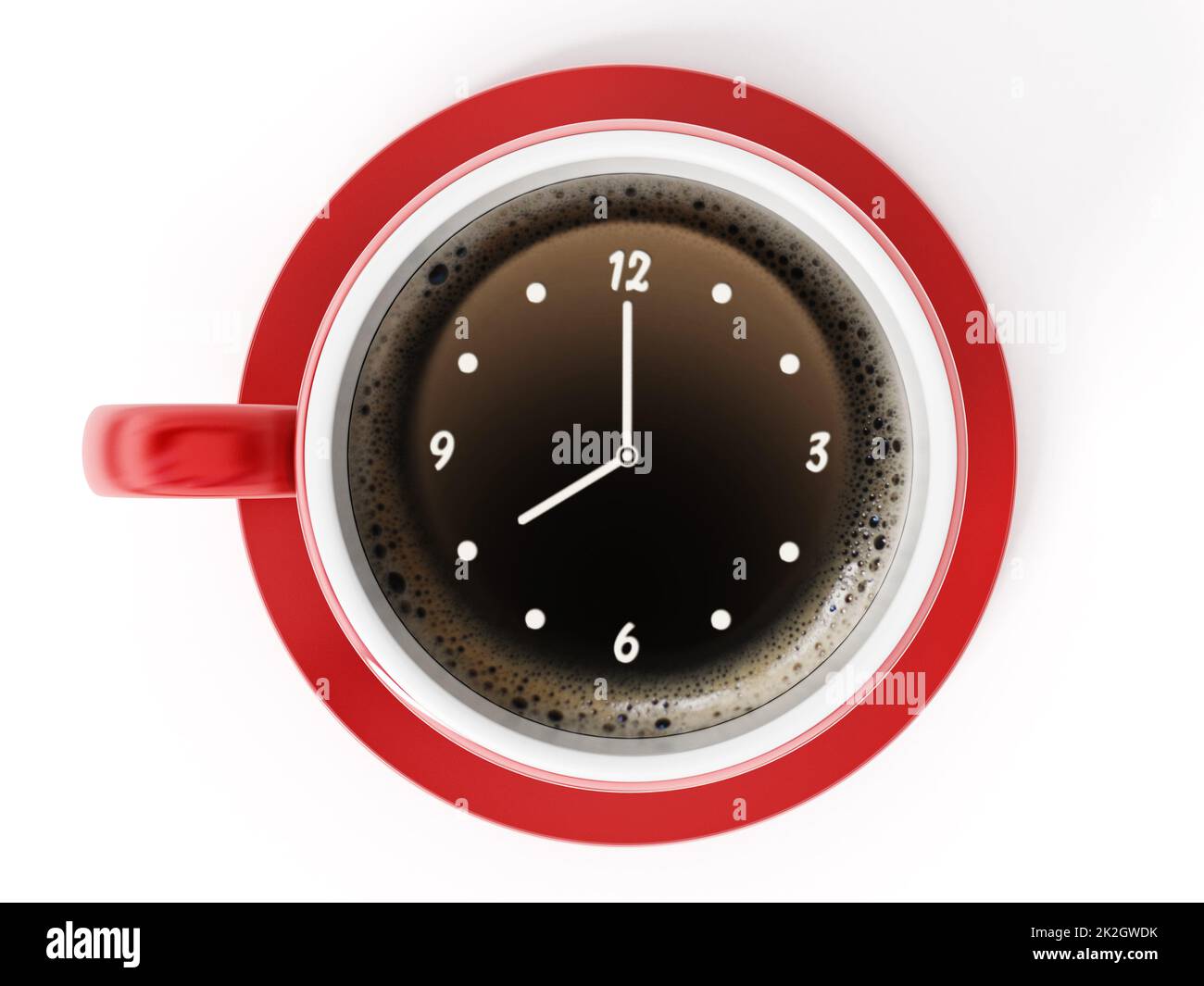 Clock on coffe cup Stock Photo - Alamy