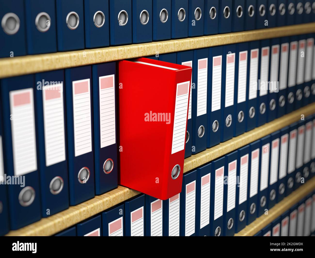 Red folder in the shelf Stock Photo - Alamy