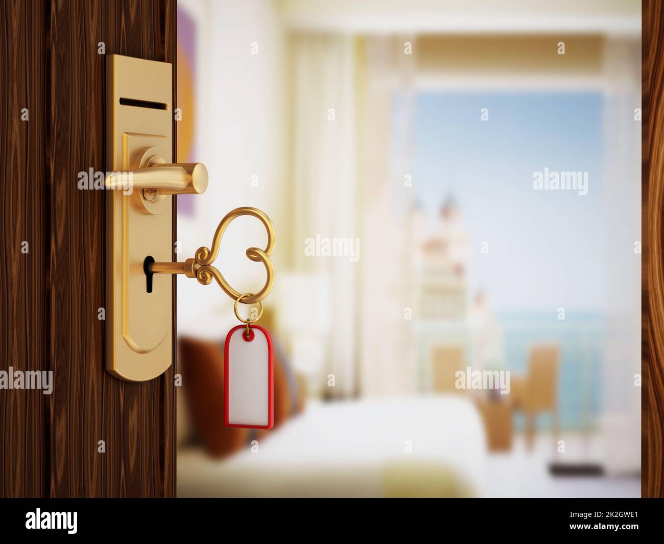 Heart shaped hotel room key Stock Photo - Alamy