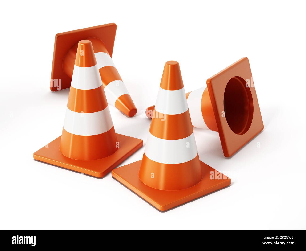 Orange and white cones Cut Out Stock Images & Pictures - Alamy