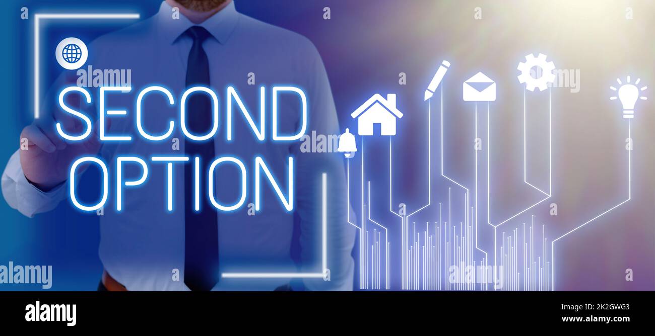 Text caption presenting Second Option. Business idea Next Fiddle Not a ...