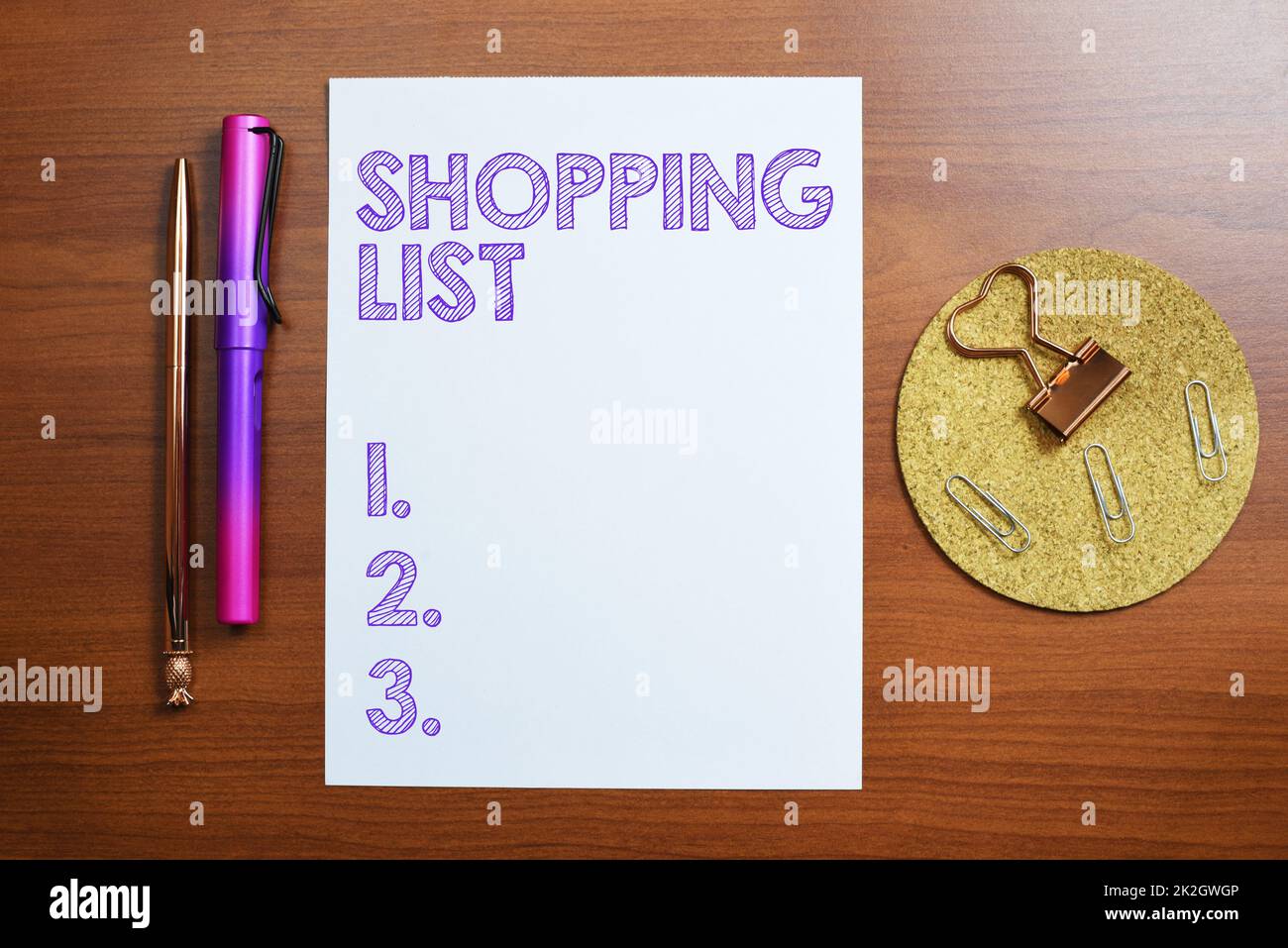 Text caption presenting Shopping List. Business overview Discipline ...