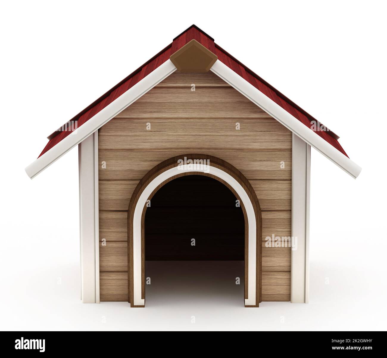 Doghouse with red roof Stock Photo - Alamy