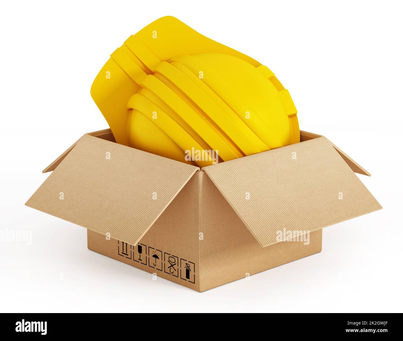 Orange cardboard box Stock Photo - Alamy