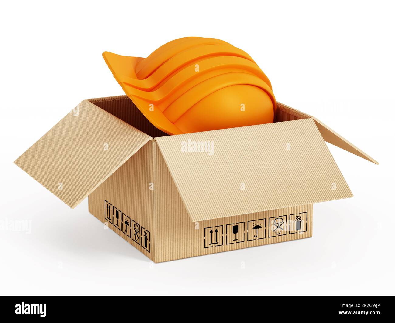Orange cardboard box Stock Photo - Alamy