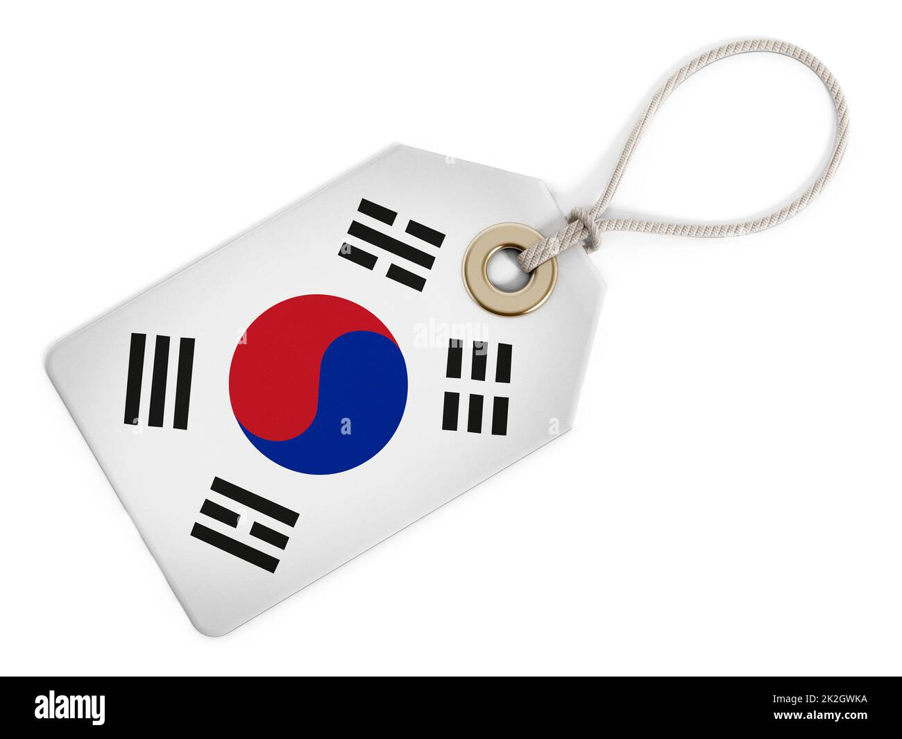South Korea flag on isolated tag Stock Photo - Alamy