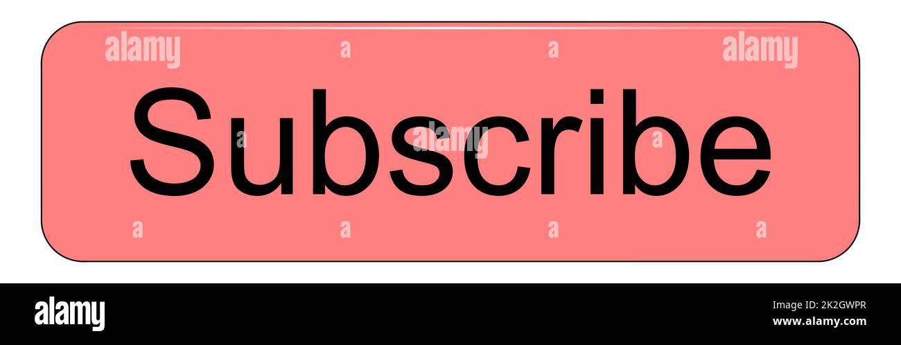 Subscribe Button pastel red on white background â€“ illustration Stock ...