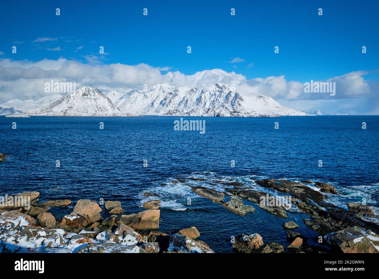 Lofoten islands and Norwegian sea in winter, Norway Stock Photo - Alamy