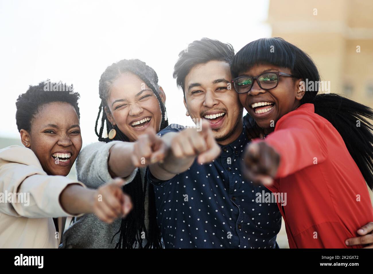 Crowd Laughing And Pointing