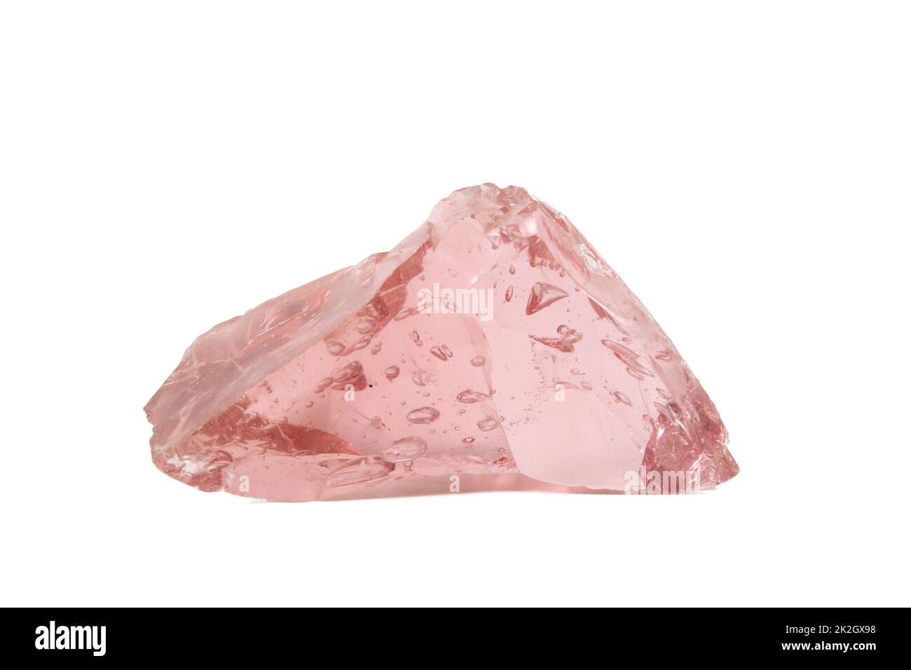 Pink Glass Rock Isolated on White Background Stock Photo - Alamy