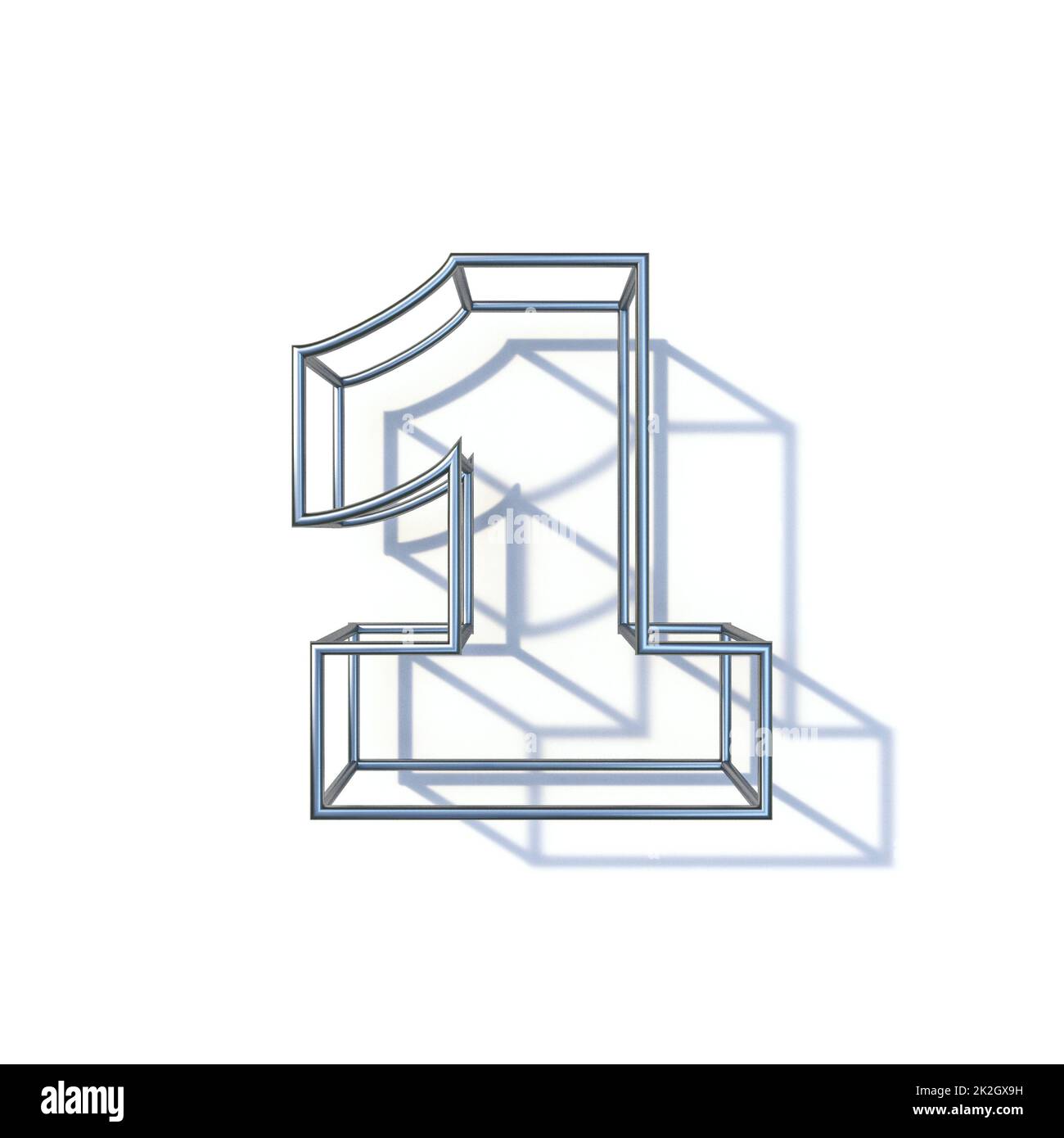 Steel wire frame font Number 1 ONE 3D Stock Photo - Alamy
