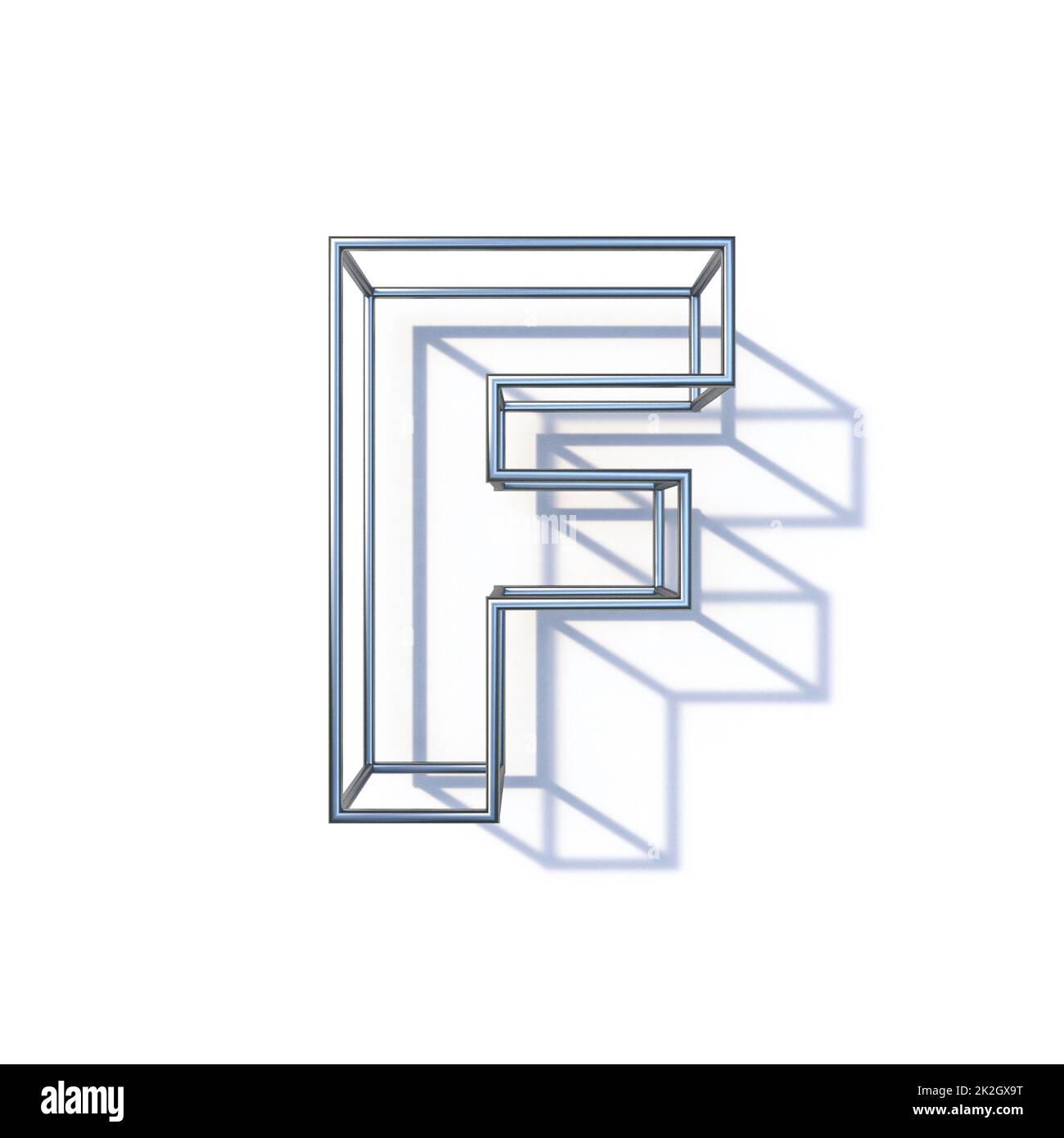 Steel wire frame font Letter F 3D Stock Photo - Alamy