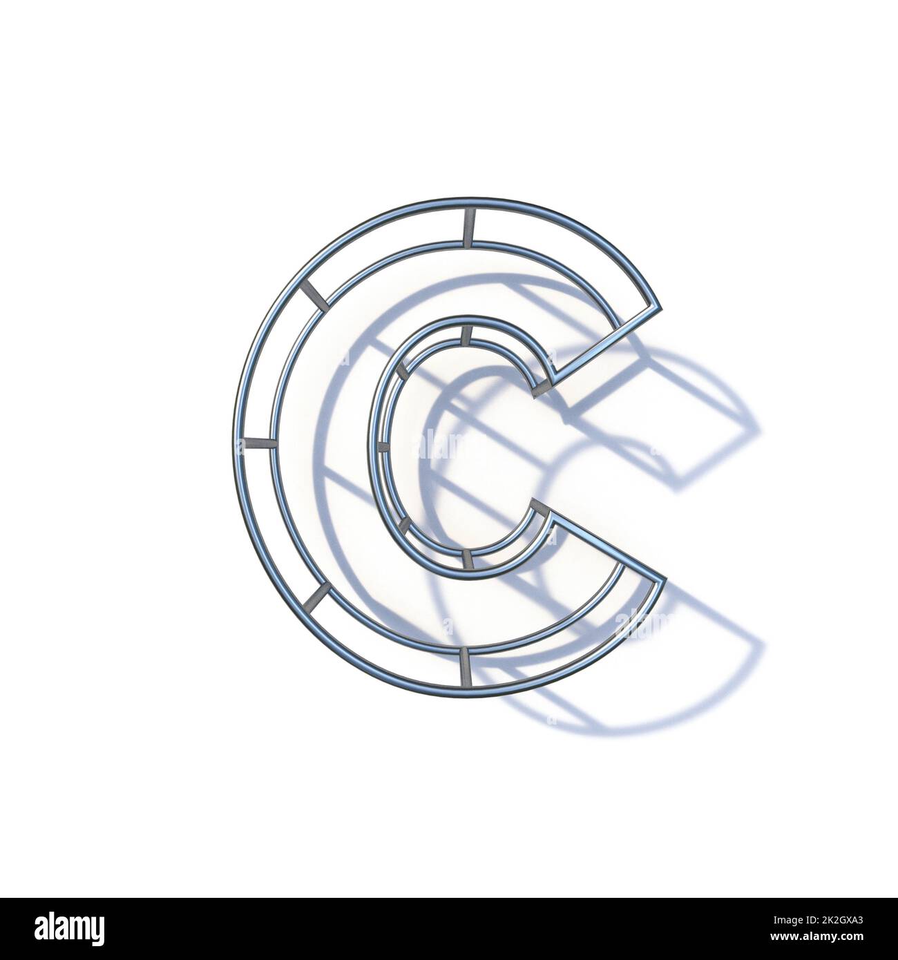 Steel wire frame font Letter C 3D Stock Photo - Alamy