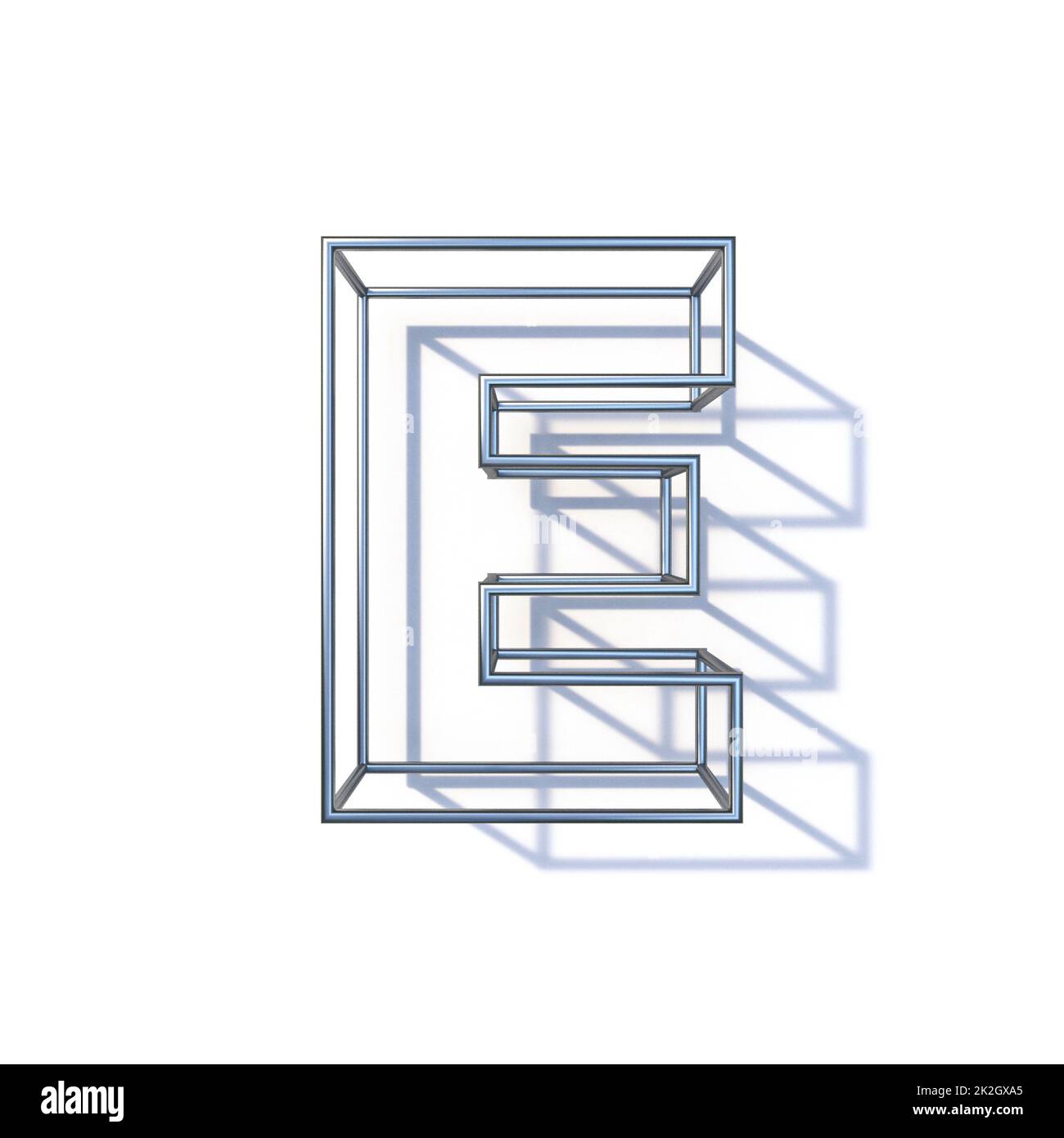 Steel wire frame font Letter E 3D Stock Photo - Alamy