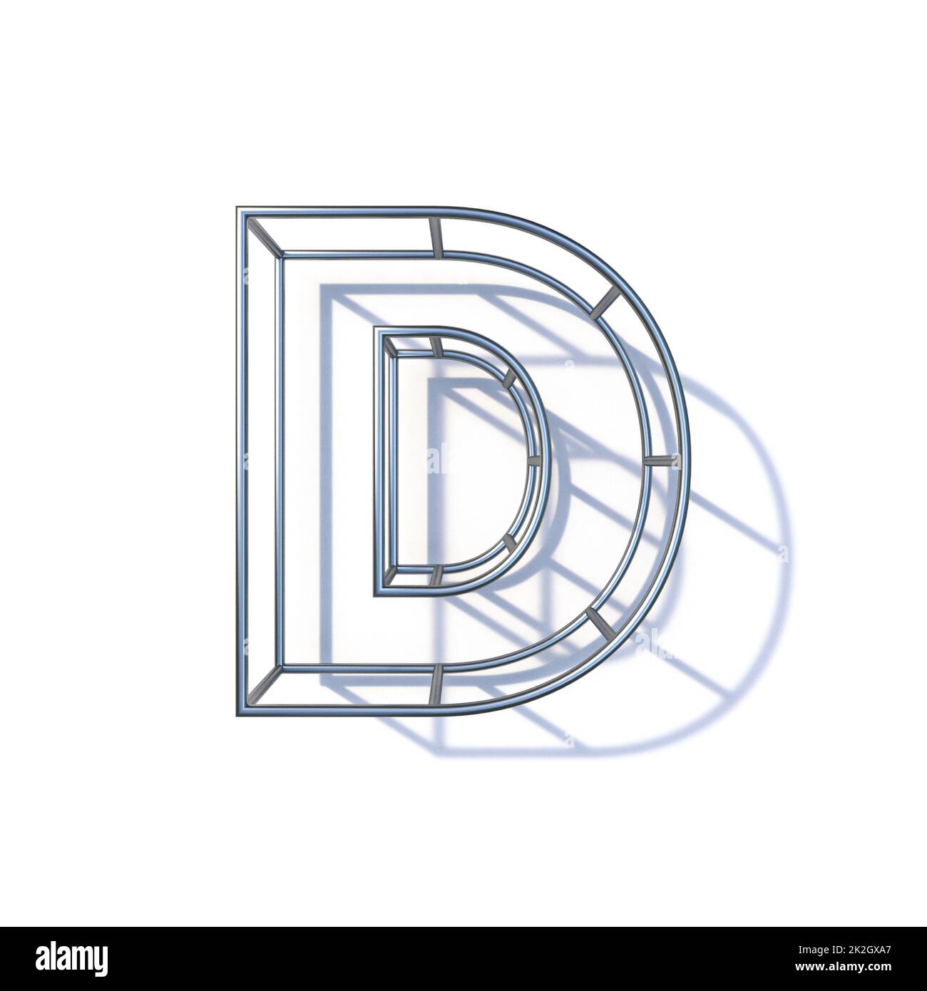 Steel wire frame font Letter D 3D Stock Photo - Alamy