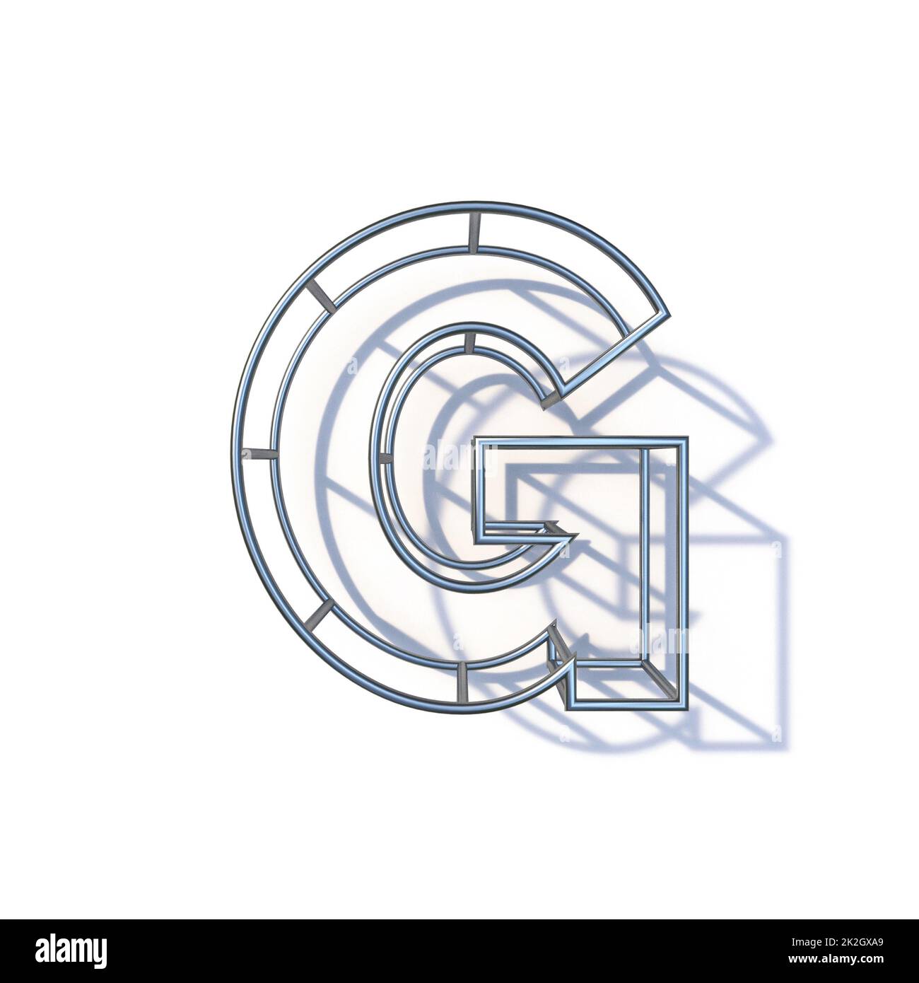Steel wire frame font Letter G 3D Stock Photo - Alamy