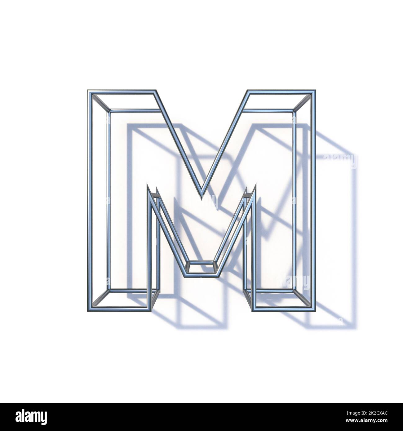 Steel wire frame font Letter M 3D Stock Photo - Alamy