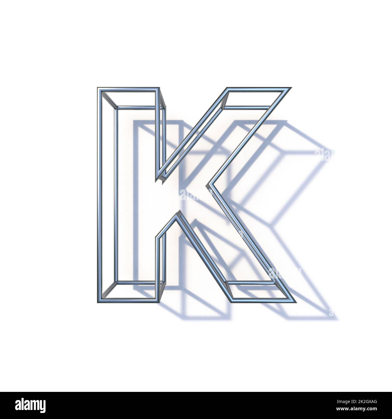 Steel wire frame font Letter K 3D Stock Photo - Alamy