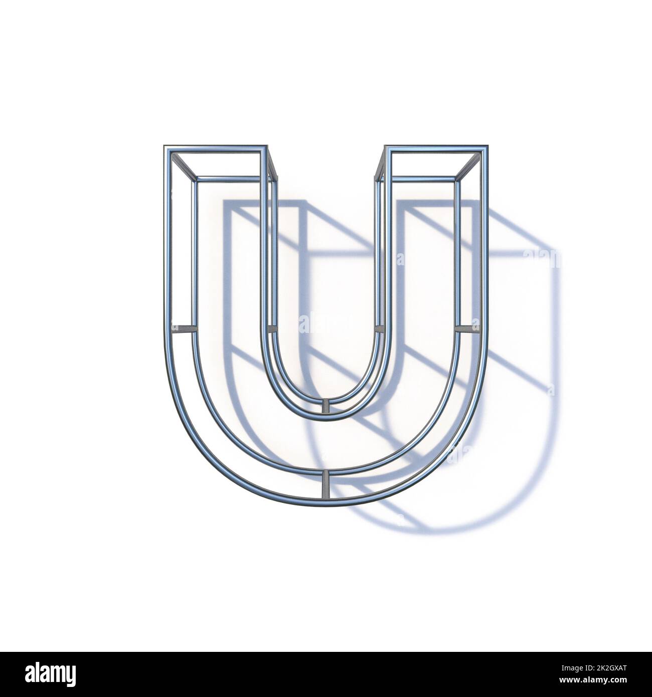 Steel wire frame font Letter U 3D Stock Photo - Alamy