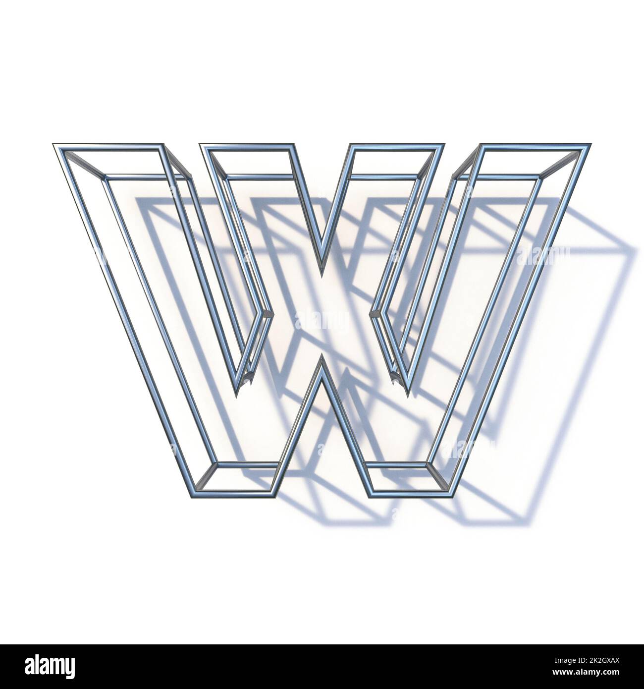 Steel wire frame font Letter W 3D Stock Photo - Alamy