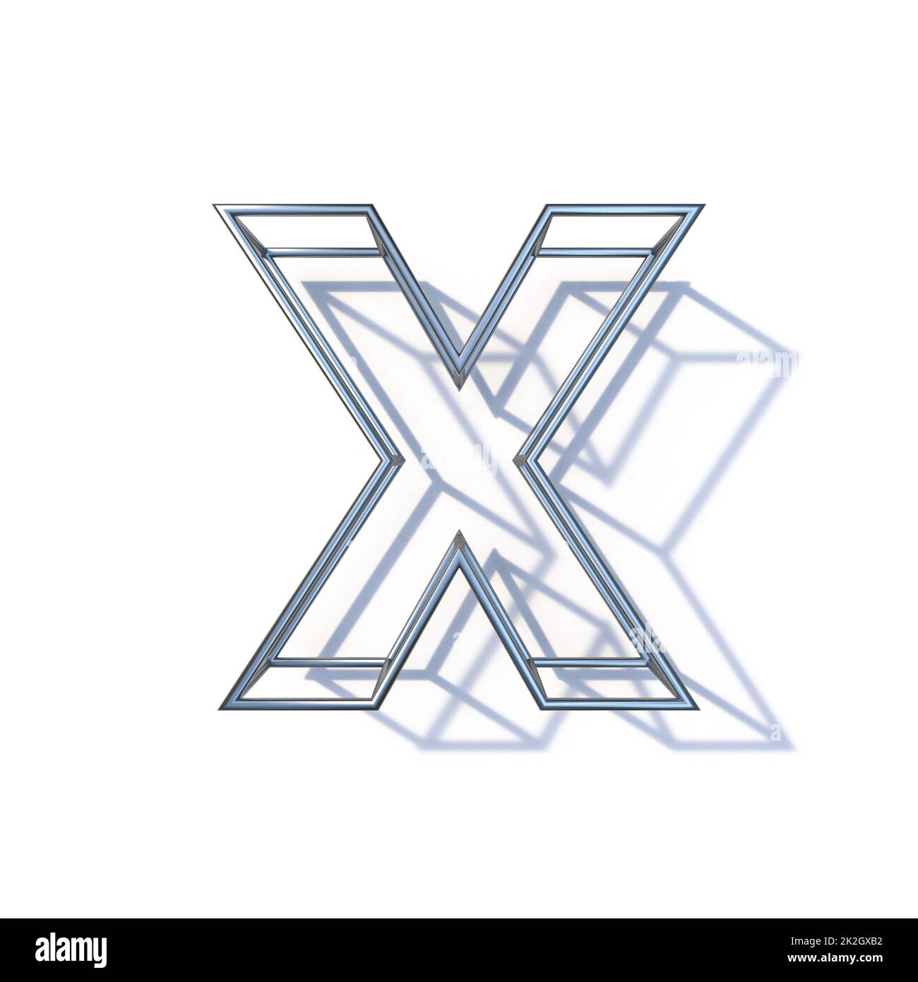 Steel wire frame font Letter X 3D Stock Photo - Alamy