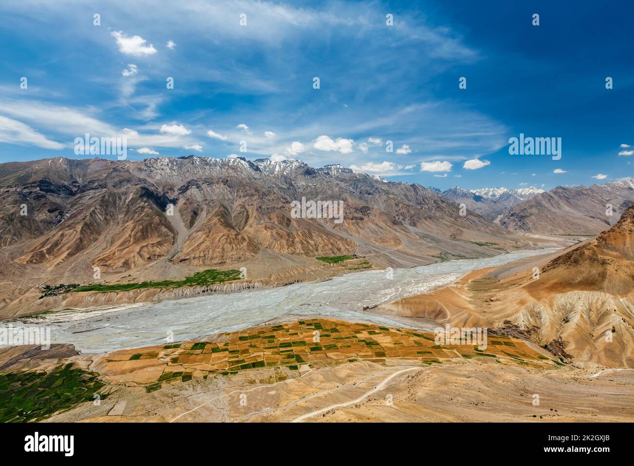 View of Spiti valley and Spiti river in Himalayas Stock Photo - Alamy