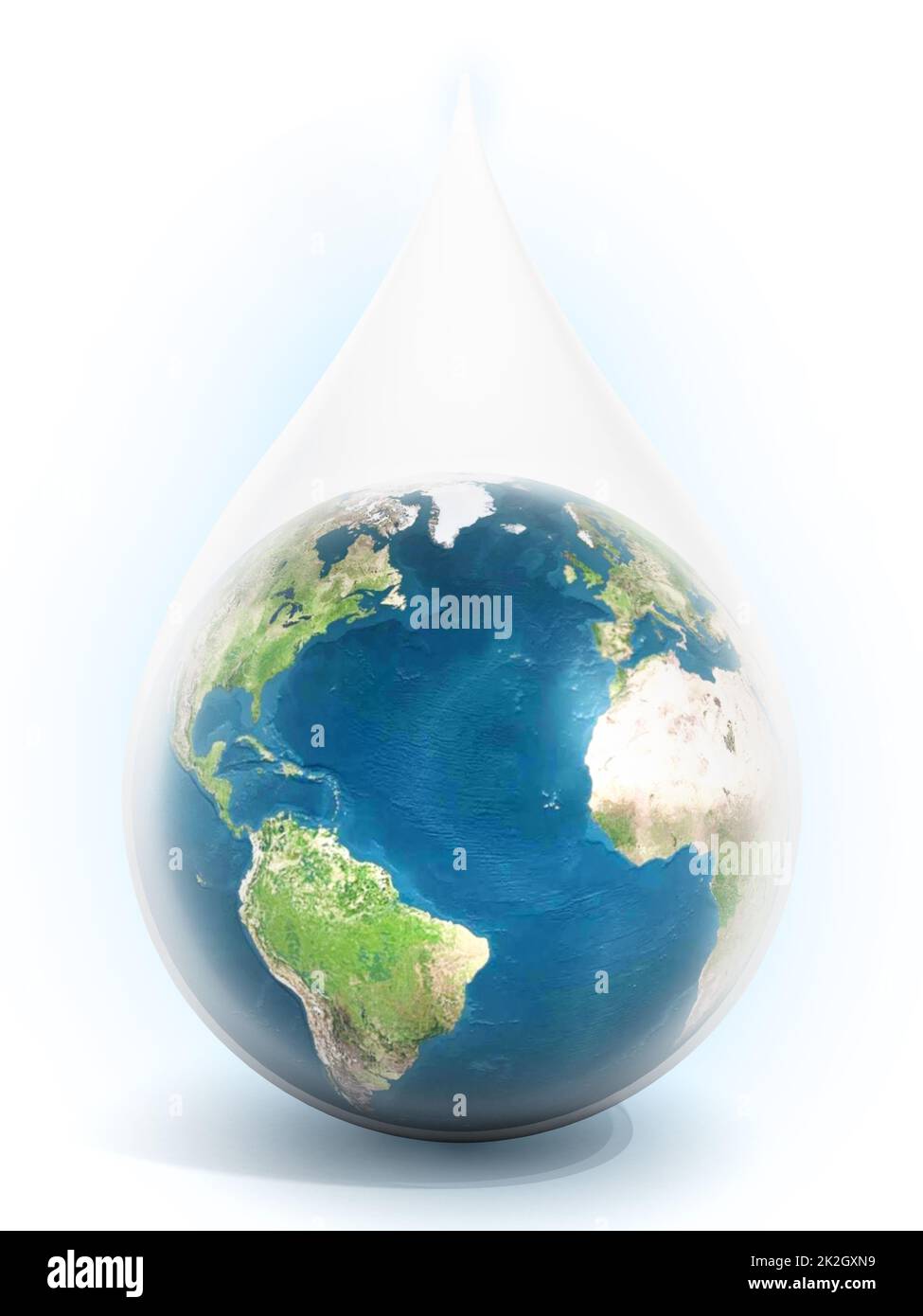 Earth inside the water drop Stock Photo - Alamy