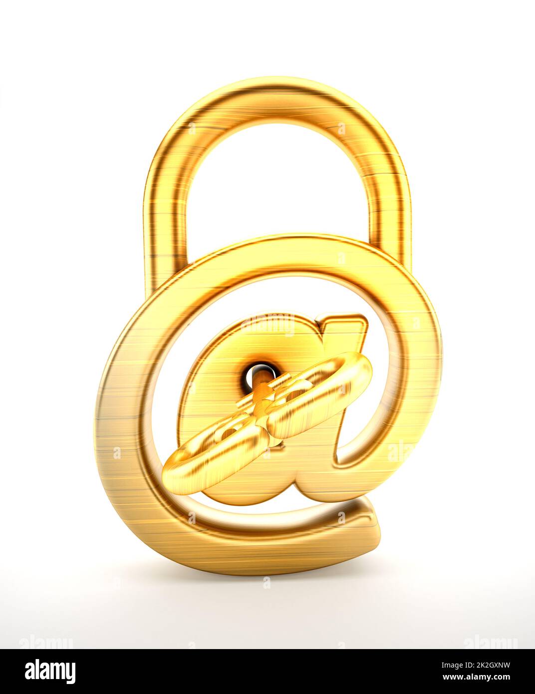 Padlock with internet symbol and key. 3D illustration Stock Photo - Alamy
